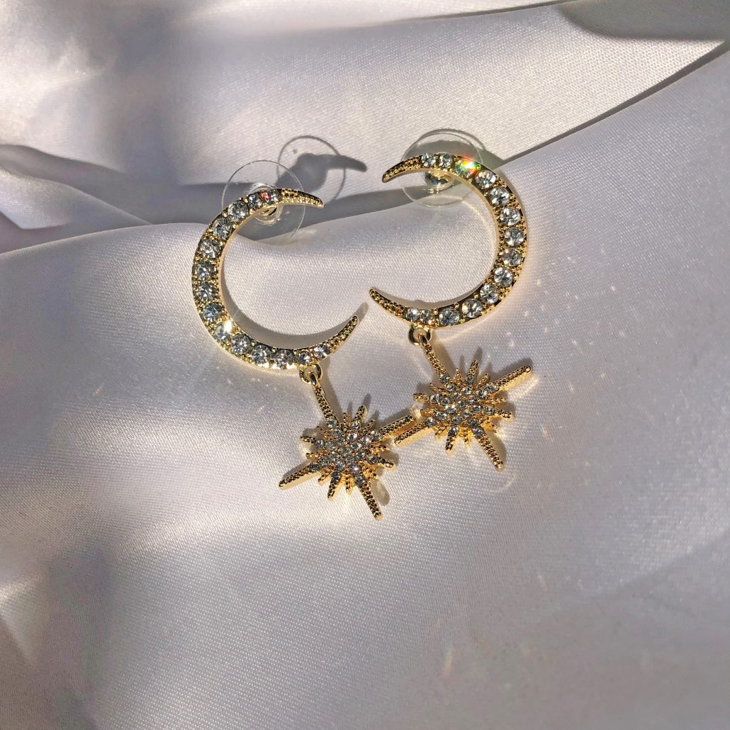 Nebula Moon and Star Earring – Kamakula